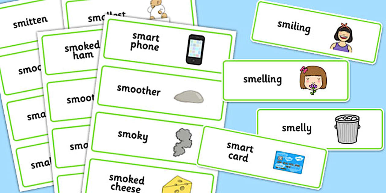 Two Syllable 'SM' Word Cards (Teacher-Made) - Twinkl