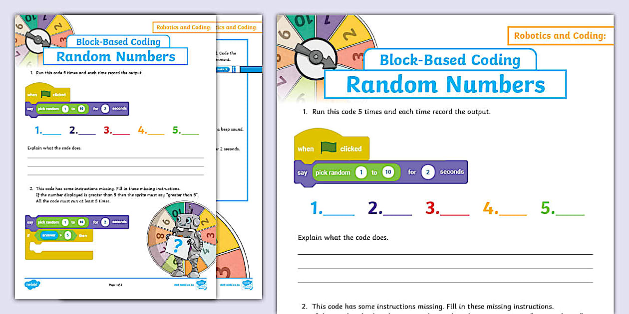 Robotics and Coding – Block-based Coding - Random Numbers