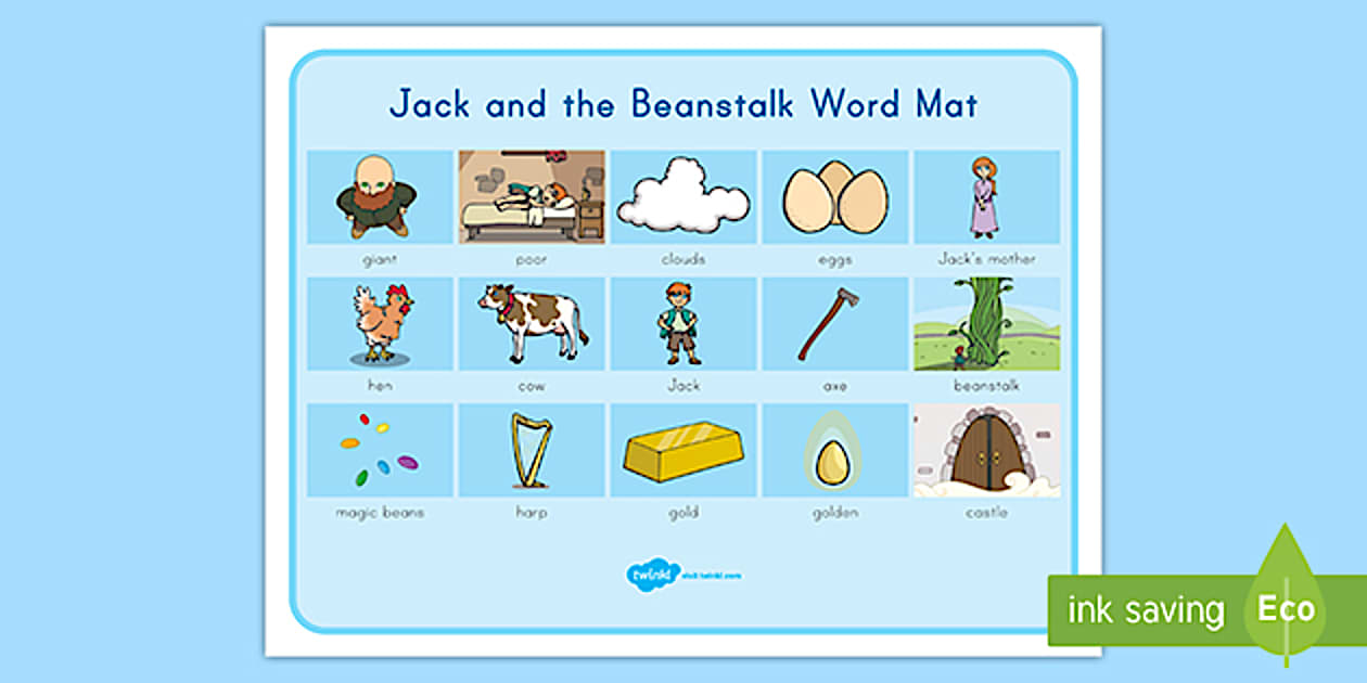 Jack and the Beanstalk Story Word Mat - Twinkl
