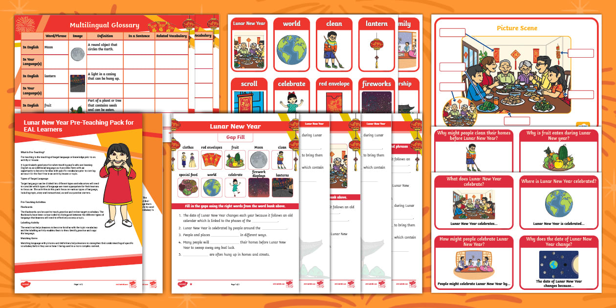 Lunar New Year Pre-Teaching Pack for EAL Learners - Twinkl