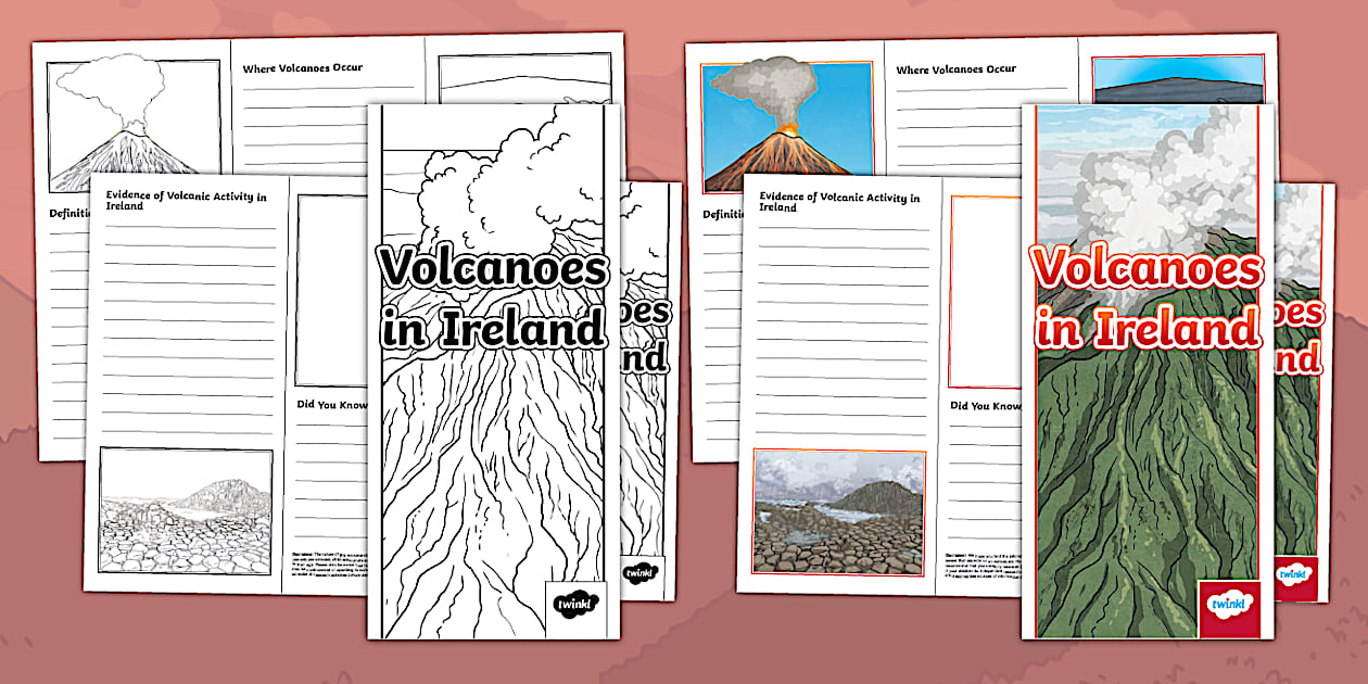 Volcanoes in Ireland Leaflet Writing Template
