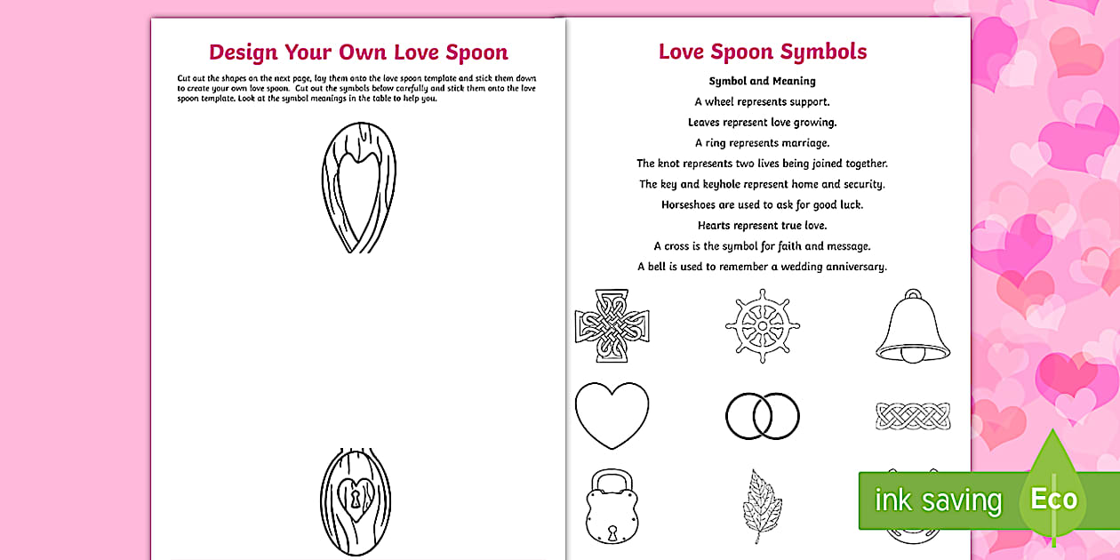 Teacher-made Design a Love-Spoon Cutting Skills Worksheet