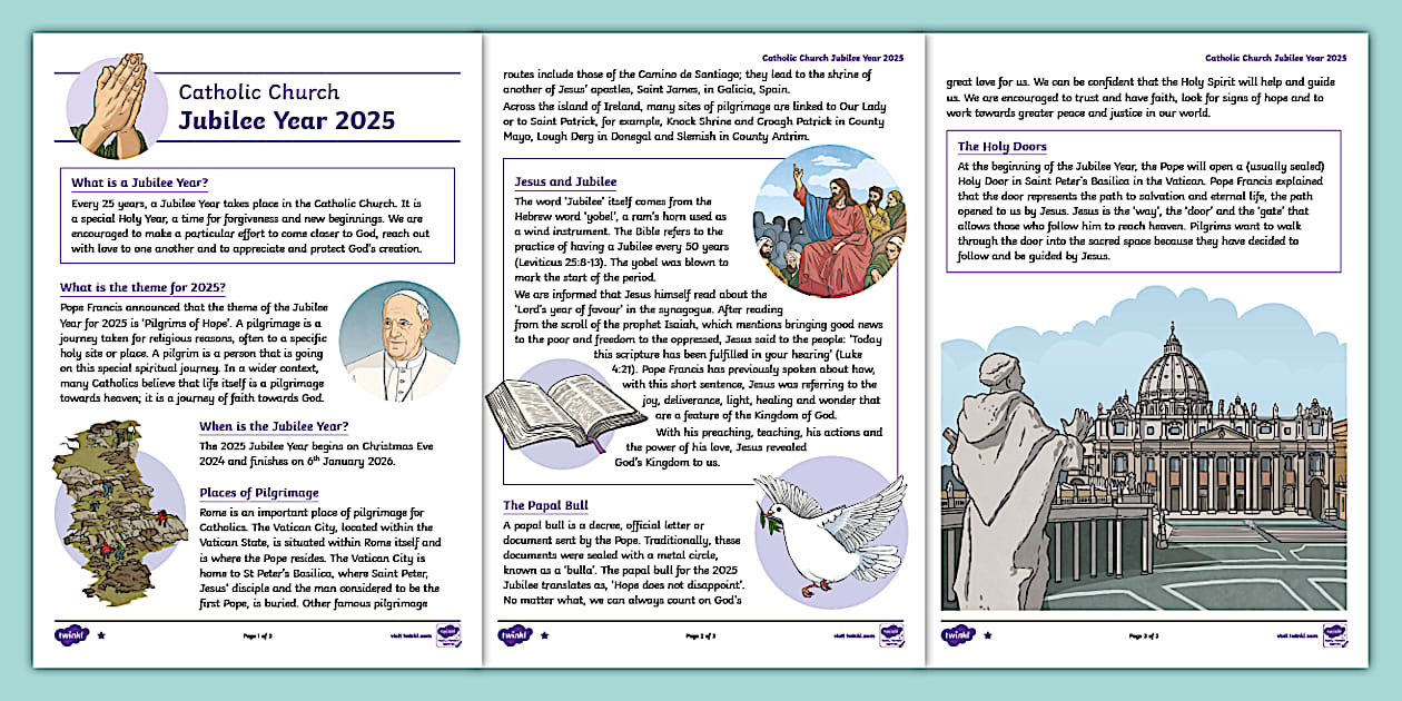 Catholic Jubilee Year 2025 Differentiated Comprehension