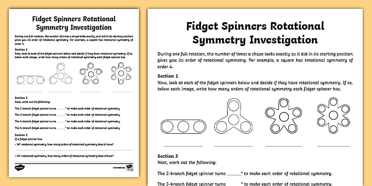 Eighth Gr Fidget Spinners Rotational Symmetry Investigation
