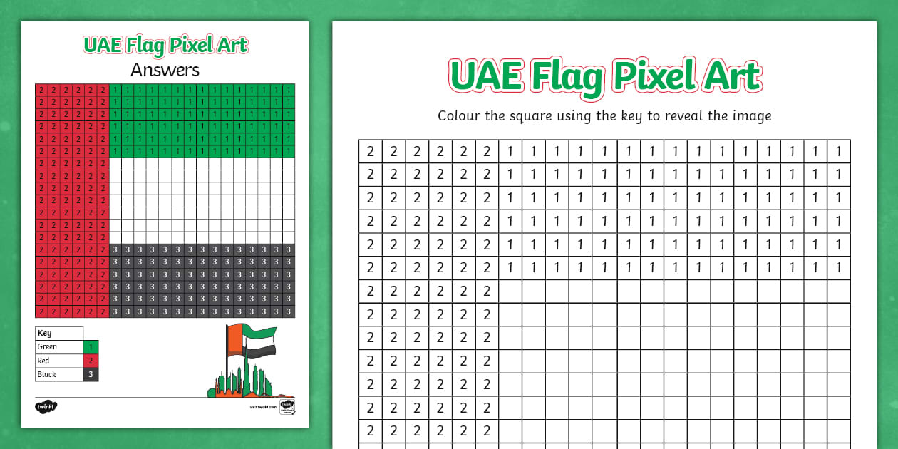 UAE Flag Pixel Art