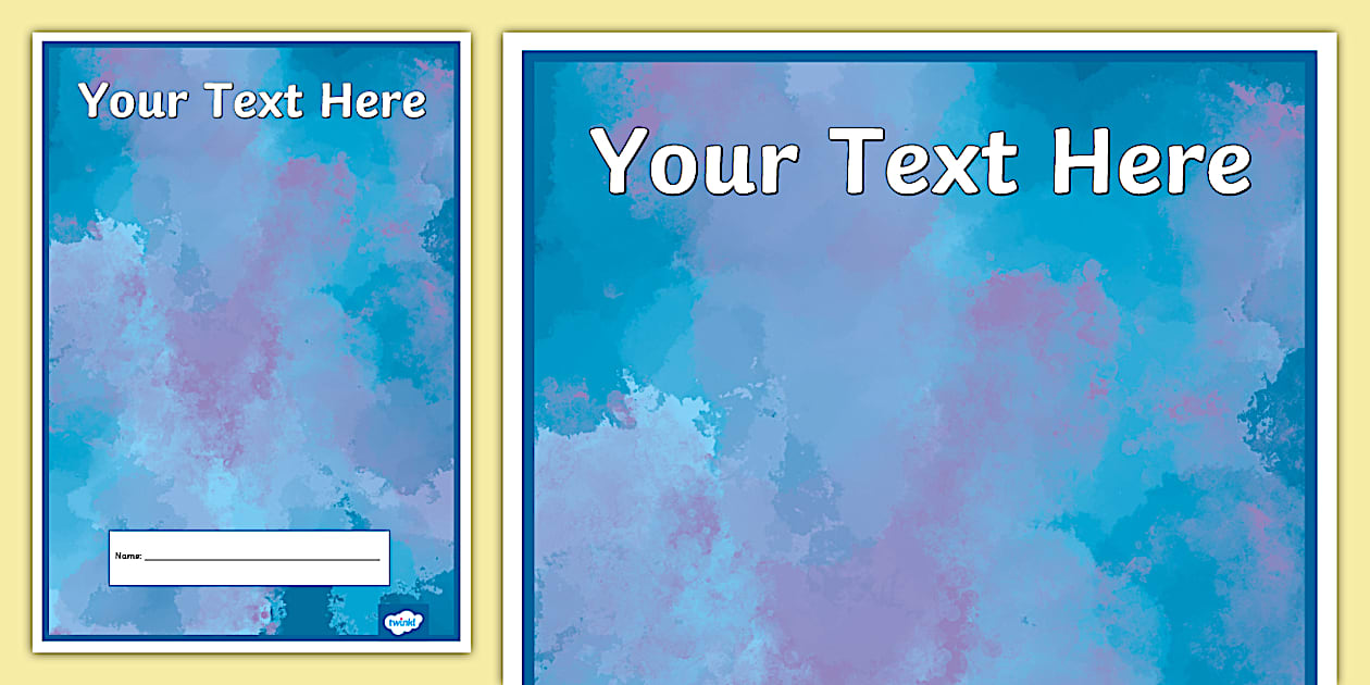 Blue Purple Watercolour Editable Book Cover (teacher made)
