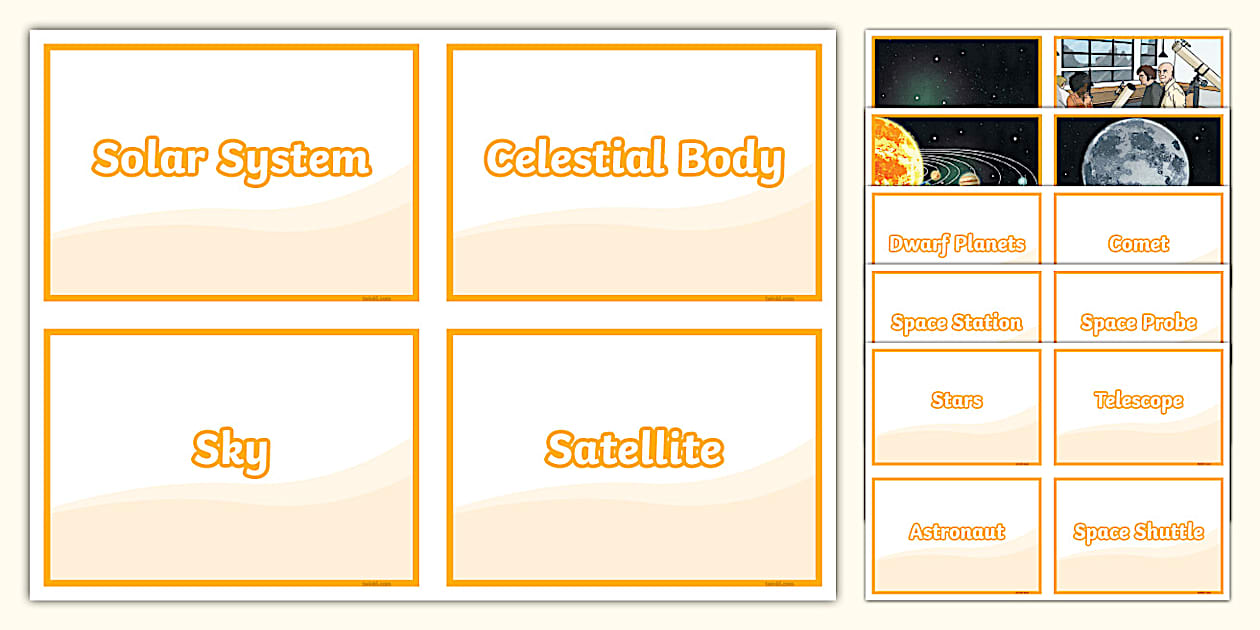 Matching cards : solar system