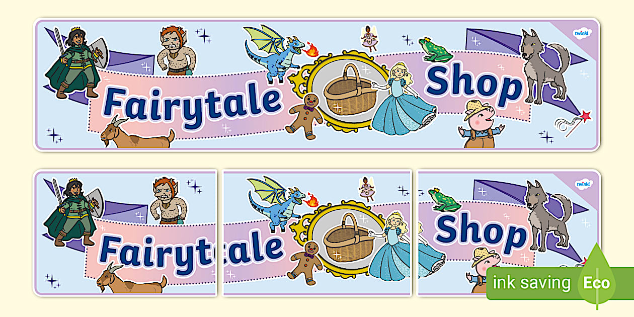 Fairytale Shop Display Banner - KS1 - Role Play - Twinkl