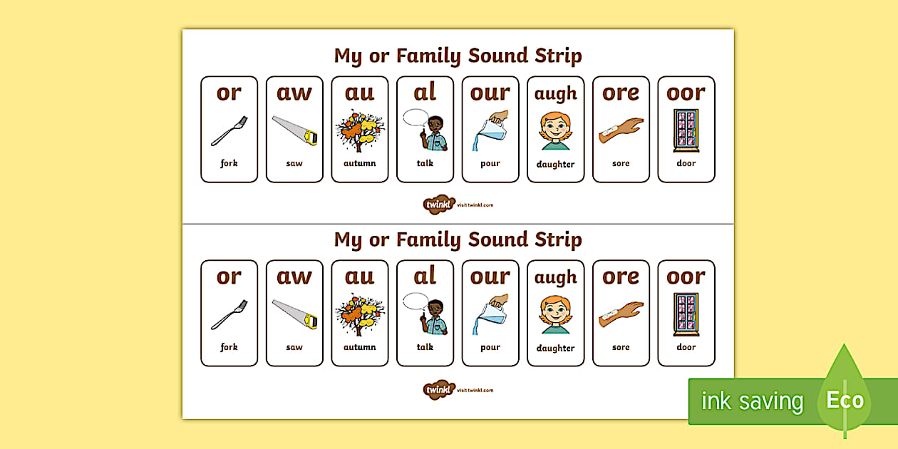 My OR Sound Family Strip (Teacher-Made) - Twinkl