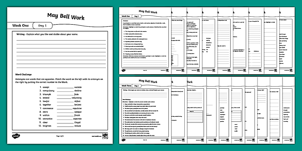Eighth Grade ELA May Bell Work Bundle (Teacher-Made)