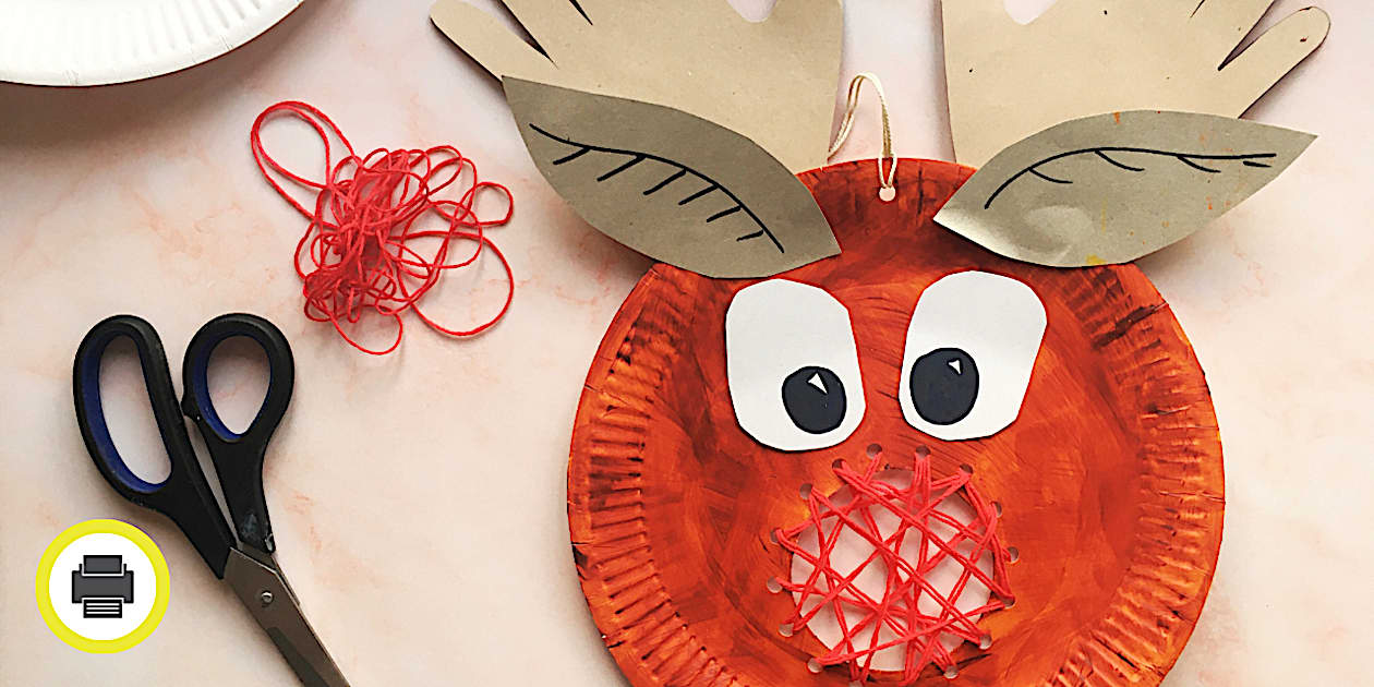 Paper Plate Reindeer Christmas Decoration Instructions