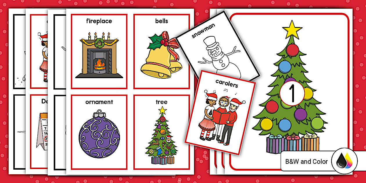 Christmas Syllables Sorting Worksheet - Twinkl
