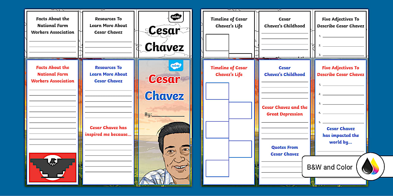 César Chávez Biography Trifold Brochure – Twinkl USA