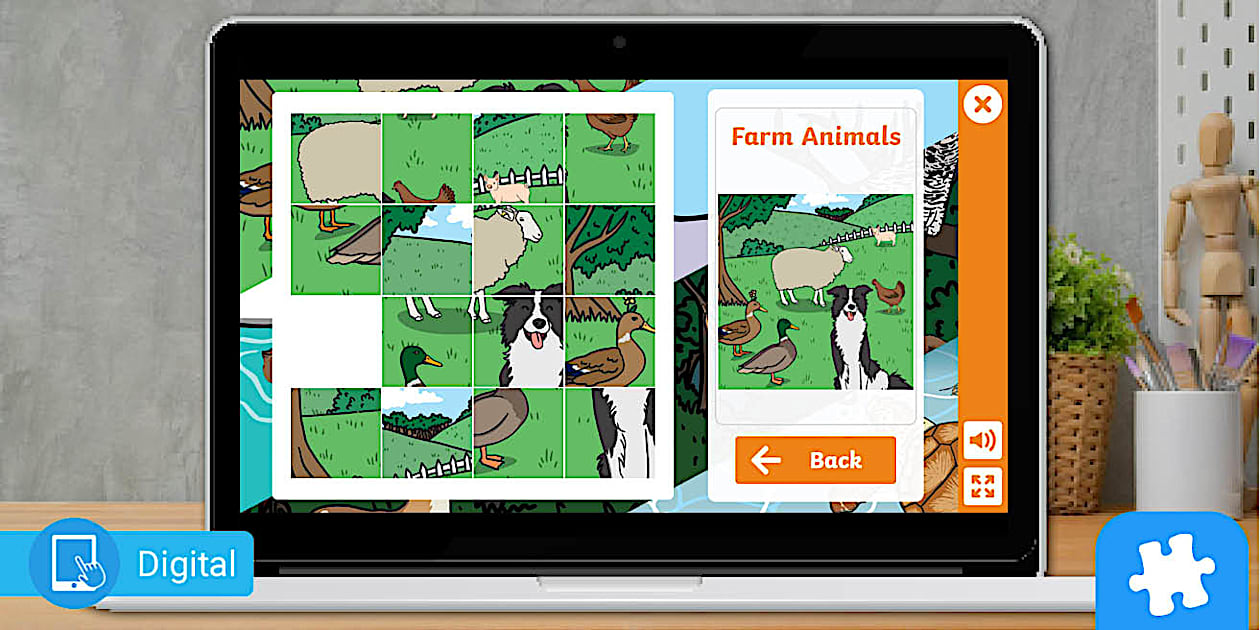 Fun Animals Picture Slider Puzzle Game - Twinkl Puzzled