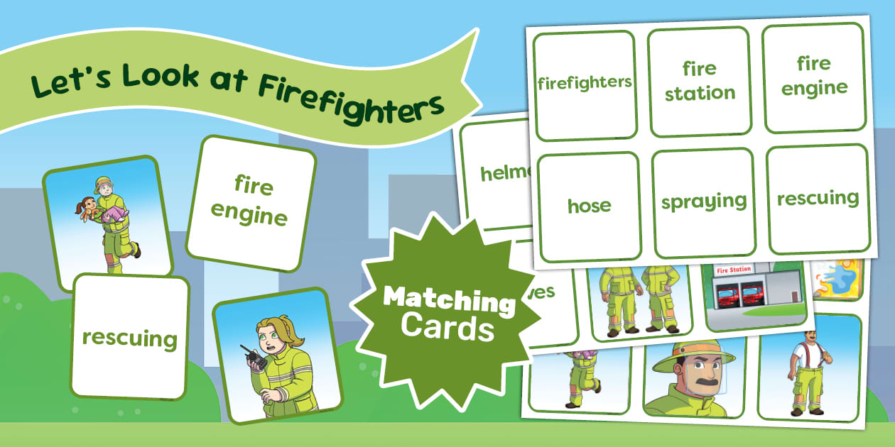 Let's Look at Firefighters Matching Cards