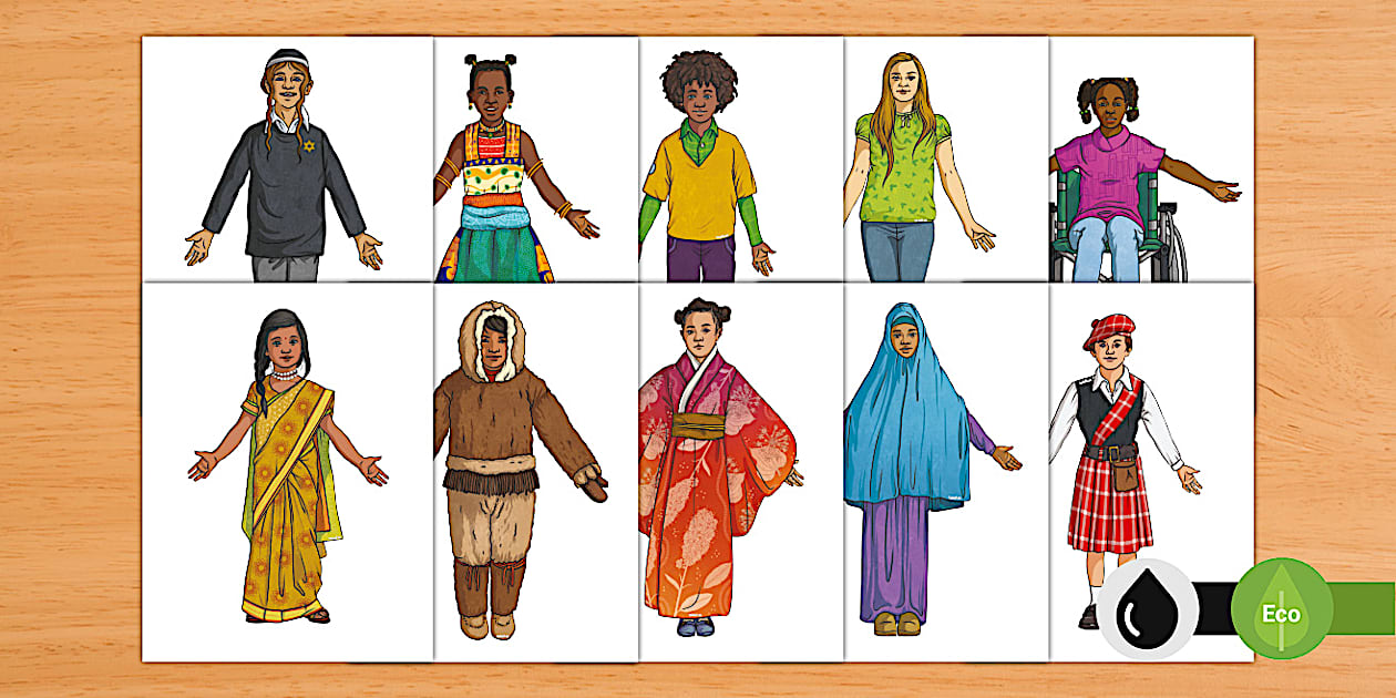 People Around The World Colouring Chain (Teacher-Made)