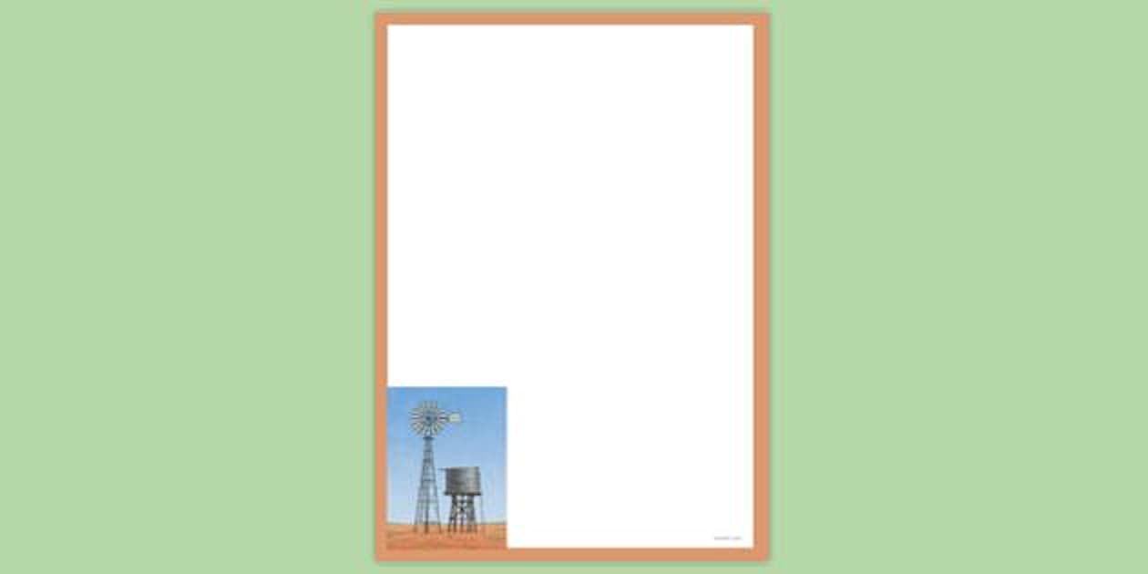 Windmill and Water Tank Page Border | Page Borders | Twinkl