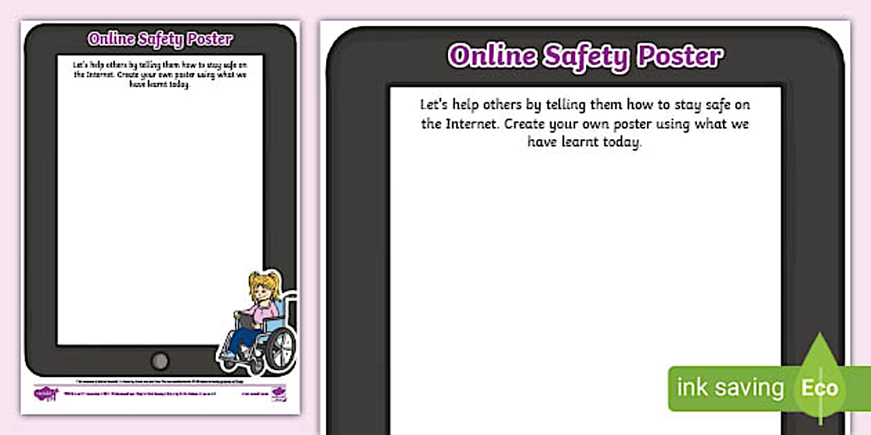 Online Safety Poster Activity (teacher made) - Twinkl