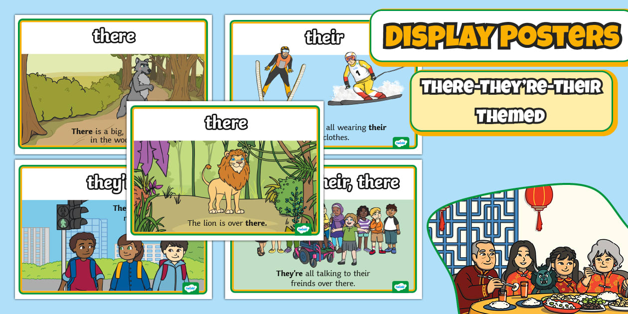 There They're Their Display Posters