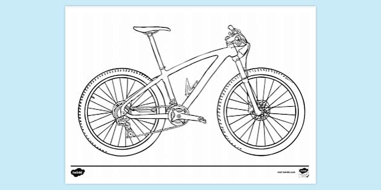 Mountain Bike Colouring | Colouring Sheets - Twinkl