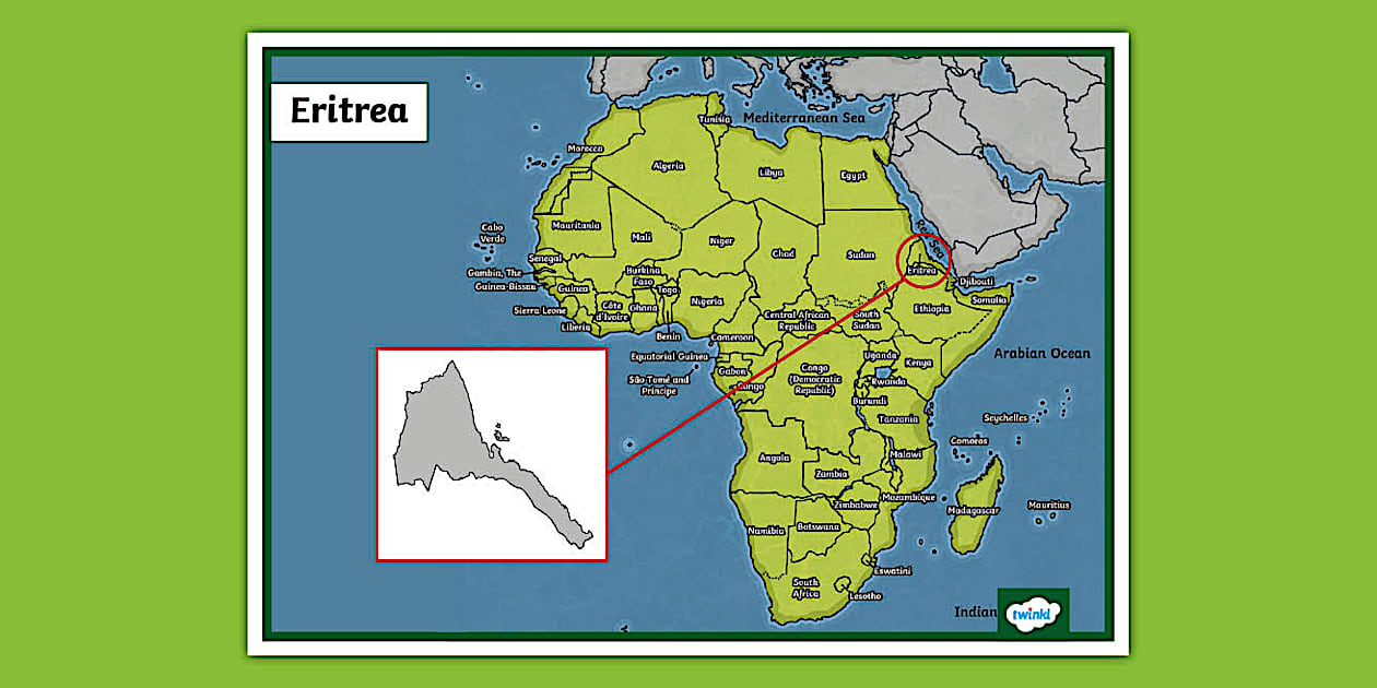 Map of Africa - Eritrea Display Poster (teacher made)
