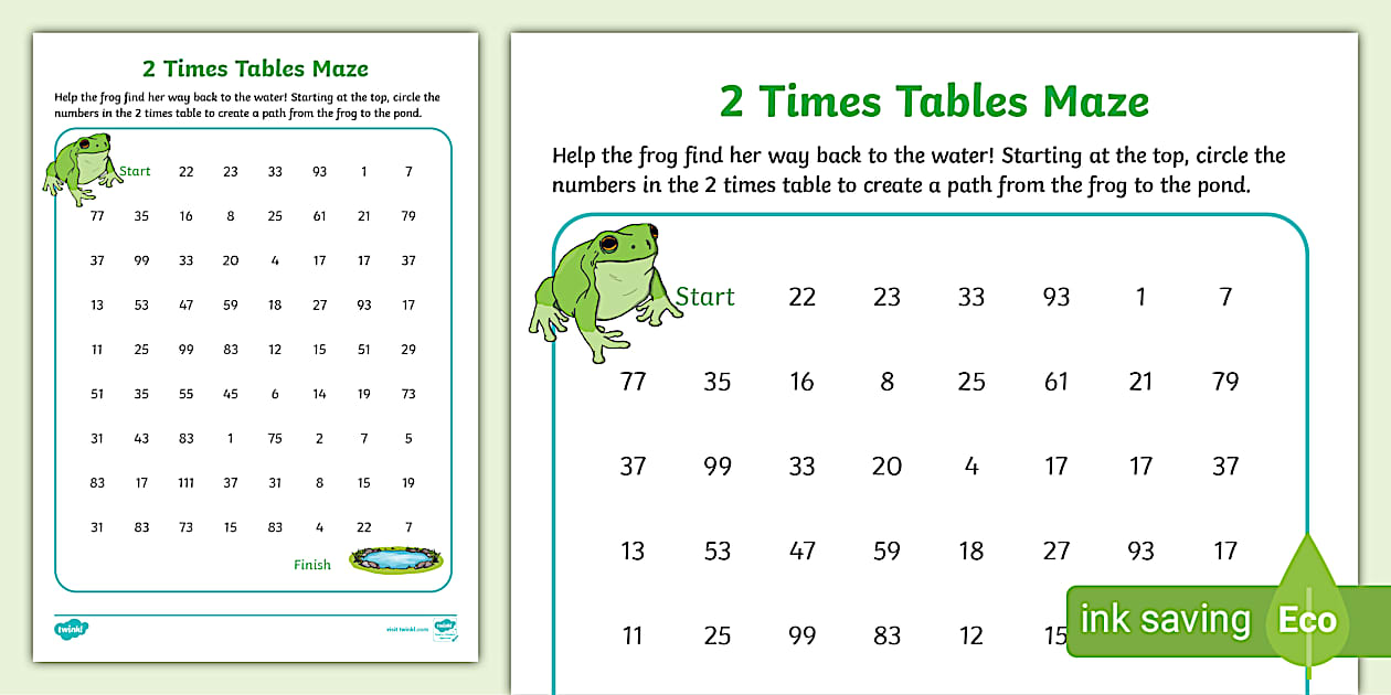 👉 2 Times Table Maze Maths Activity (teacher made)