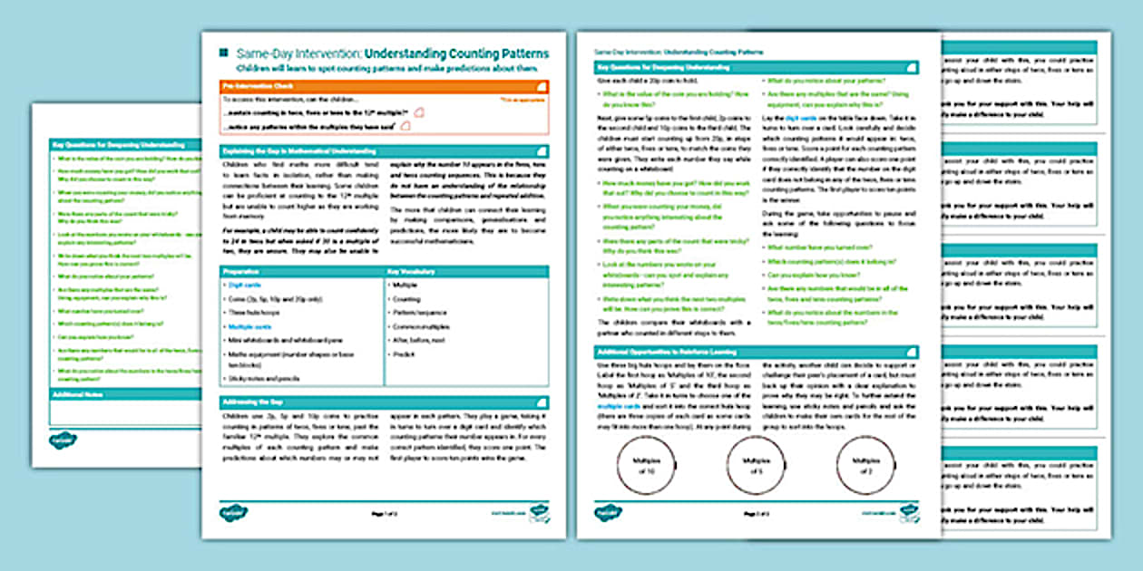 👉 Year 2 Maths Same-Day Intervention Plan: Understanding Counting Patterns