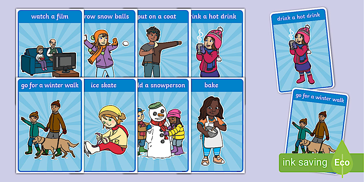 Winter-Themed Act it Out Cards (Teacher-Made) - Twinkl