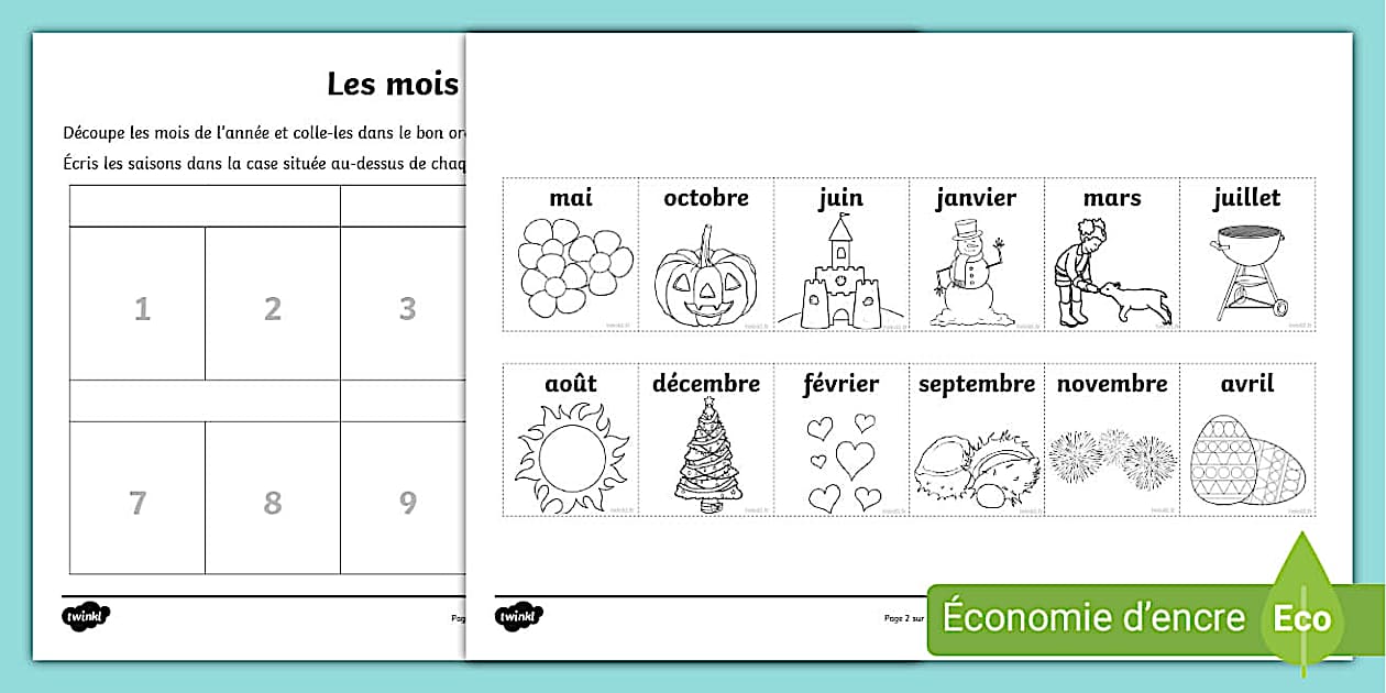 Les mois de l'année (teacher made) - Twinkl