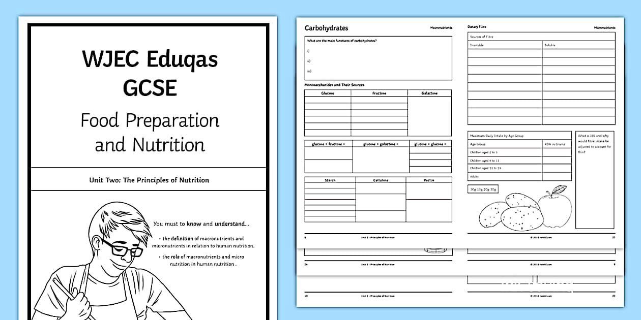 GCSE Food Preparation and Nutrition Unit 2: Principles of Nutrition ...
