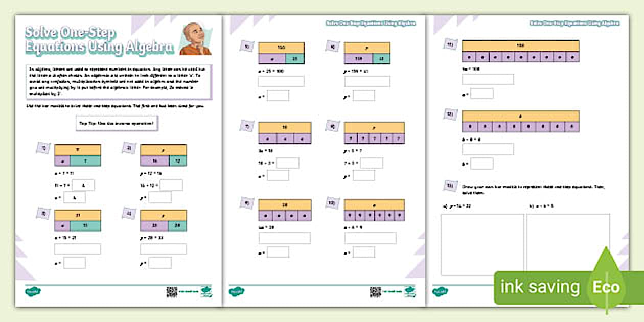 Year 6 Maths Solve One-Step Equations using Algebra - Twinkl