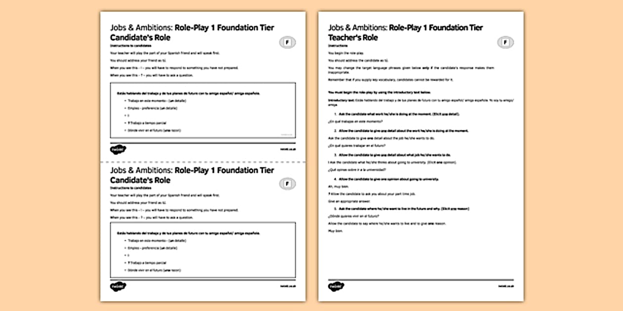 Trabajo& Ambiciones 1 Juego de rol Foundation Tier
