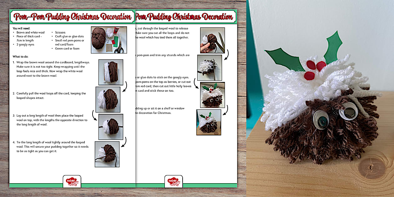 Christmas Pudding Pom-Pom Instructions | Twinkl Party