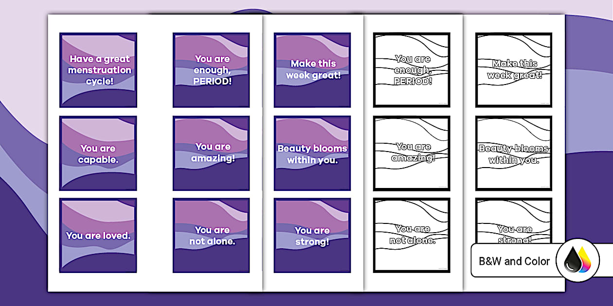 Menstruation Station Notes of Affirmation (teacher made)