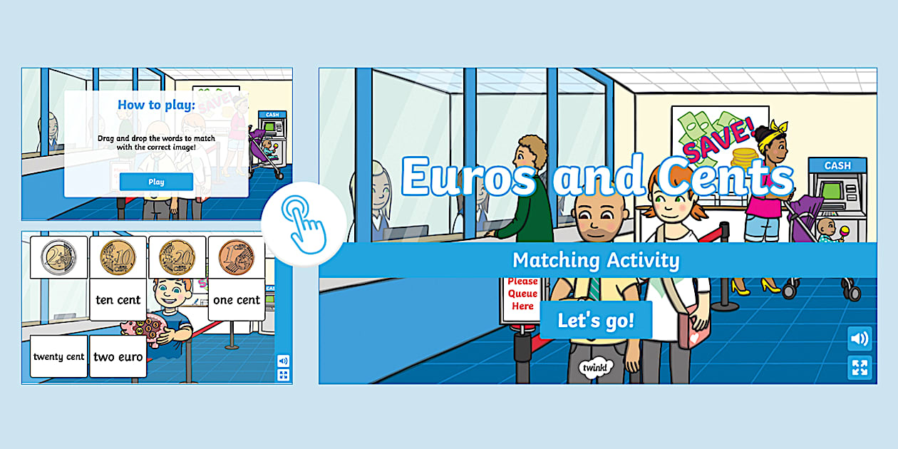 Euros and Cents Interactive Matching Activity (Teacher-Made)