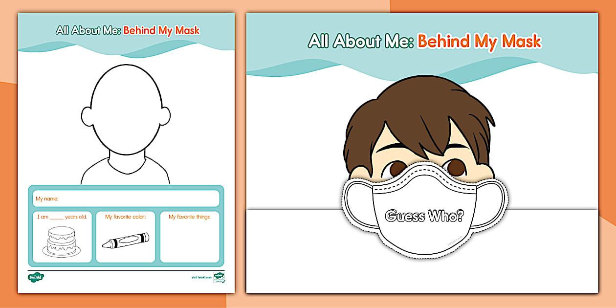 Behind My Mask Lift-the-Flap Worksheet | All About Me