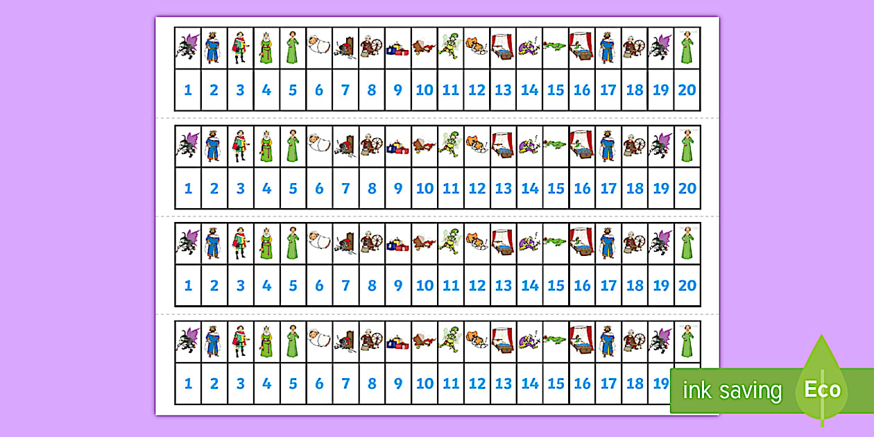 Sleeping Beauty Number Track 0 20 - Twinkl