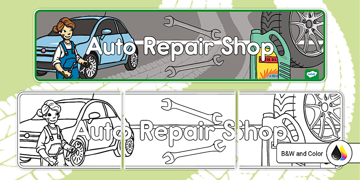 Auto Repair Shop Dramatic Play Banner (teacher made)