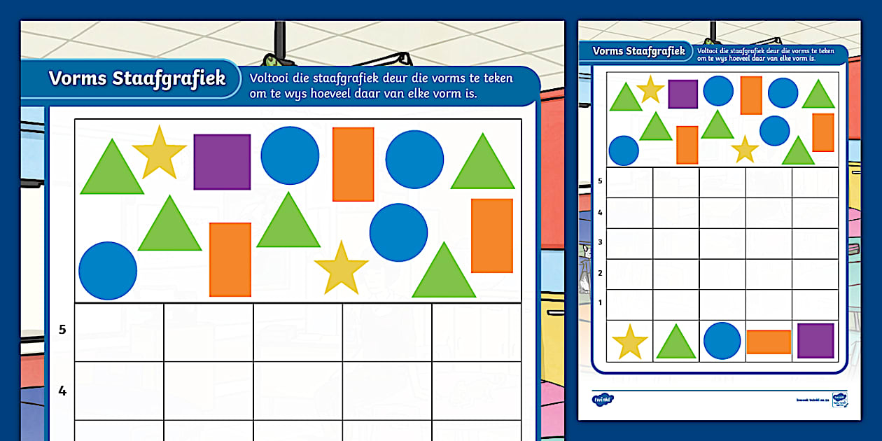 Graad R: Vorms Staafgrafiek - Woordprobleme tot 10 - Twinkl