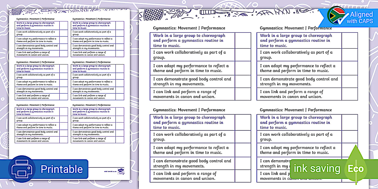 Grade 6 Physical Gymnastics Movement Success Criteria