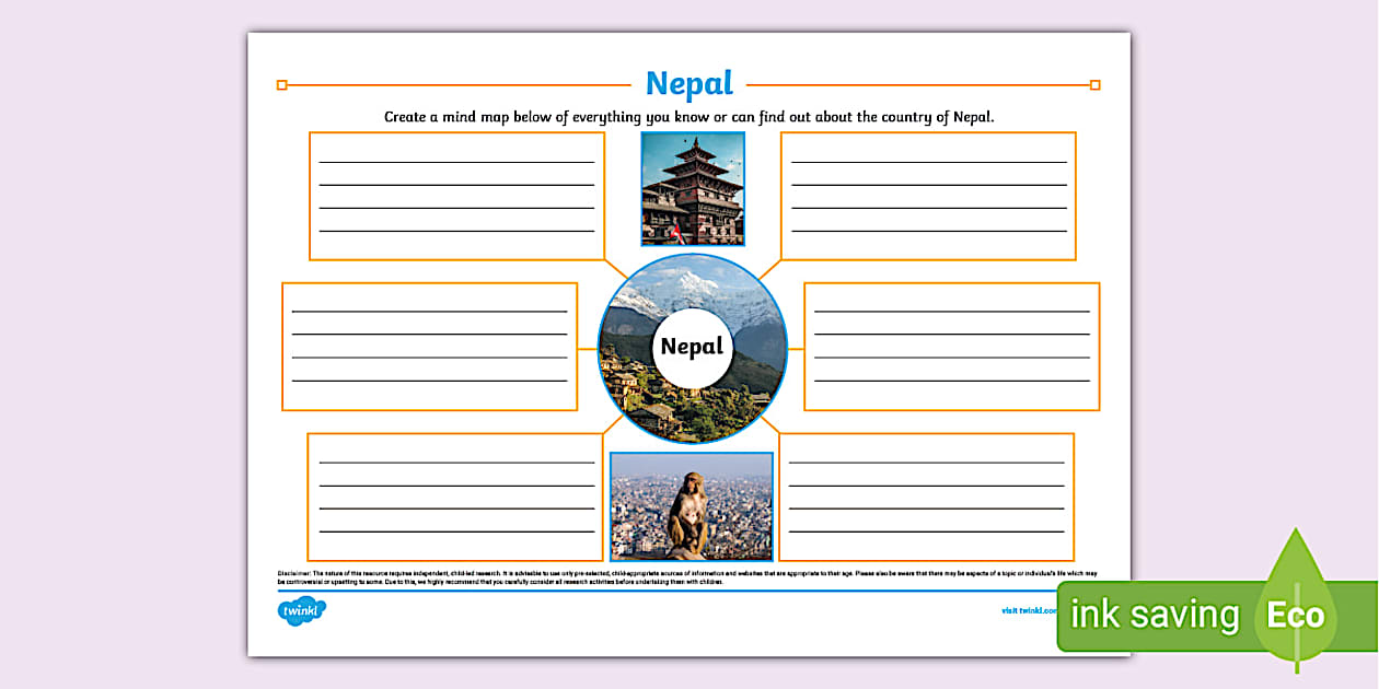 Nepal Mind Map,Nepal (professor feito) - Twinkl