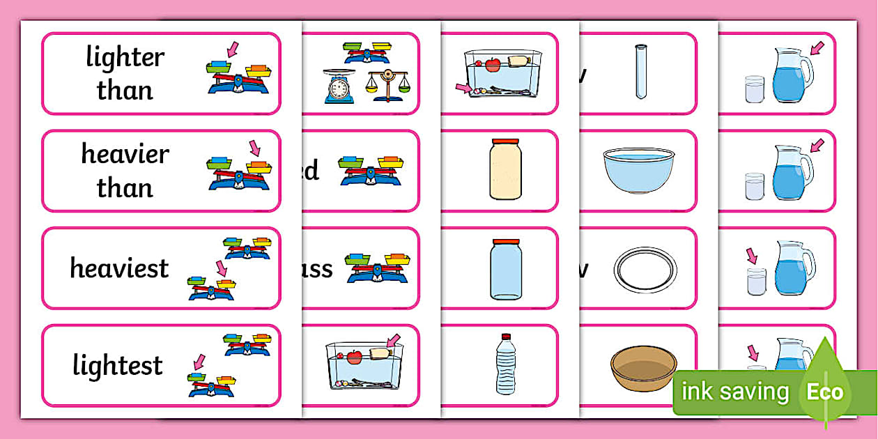 👉 EYFS Maths Word Cards: White Rose Maths Mass and Capacity