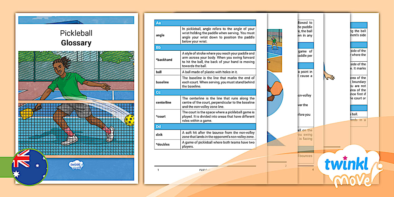 Move PE Year 3-6 Pickleball Glossary (teacher made) - Twinkl