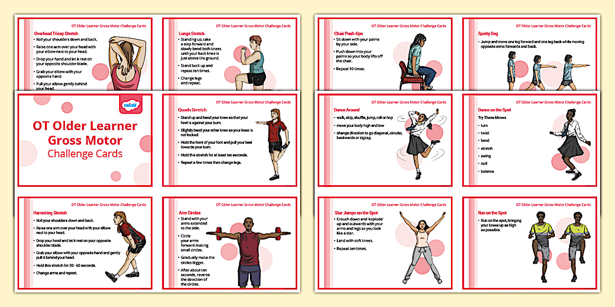 OT Older Learner Gross Motor Challenge Cards (Teacher-Made)