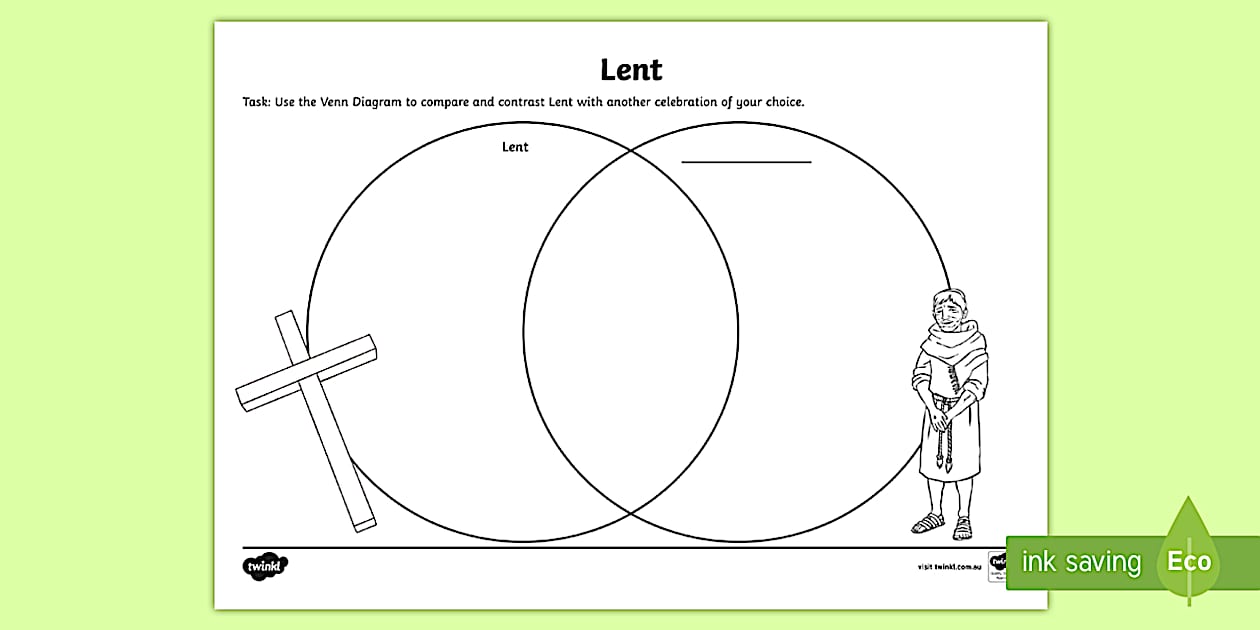 Lent Venn Diagram Worksheet (teacher made) - Twinkl