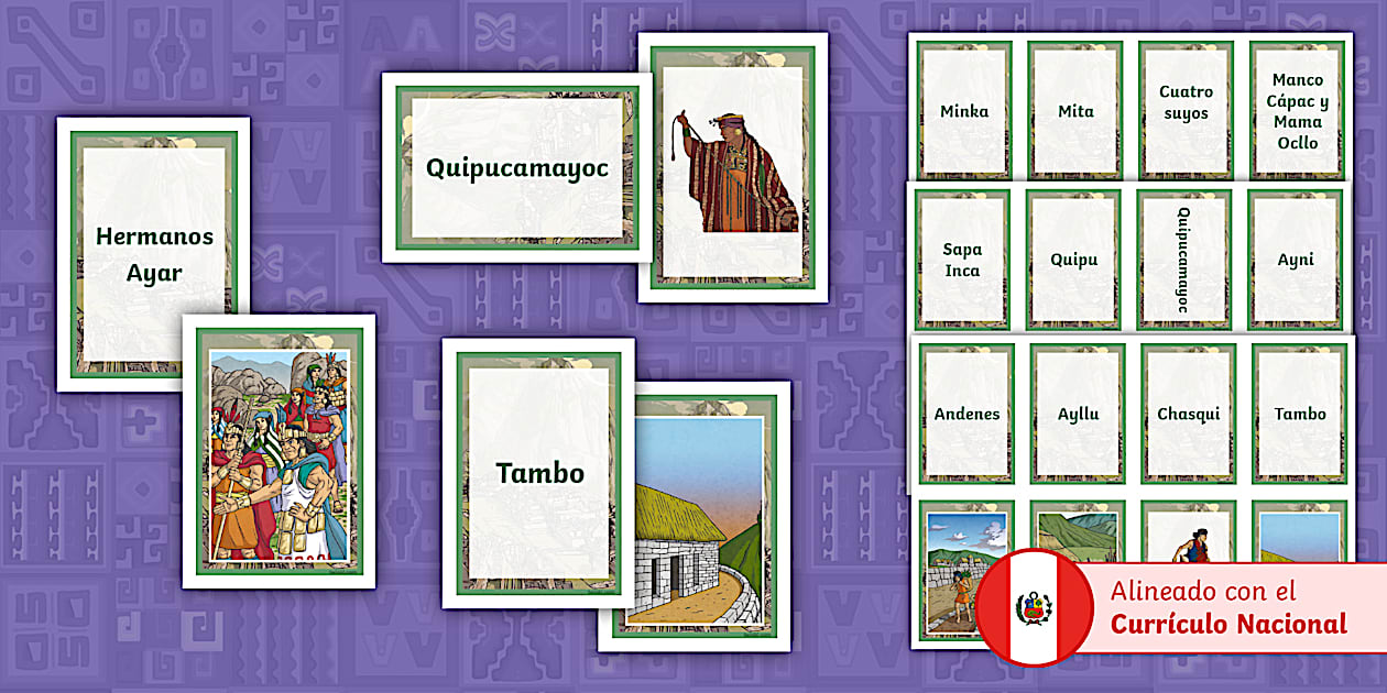 Tarjetas de emparejamiento: Imperio Inca - Twinkl