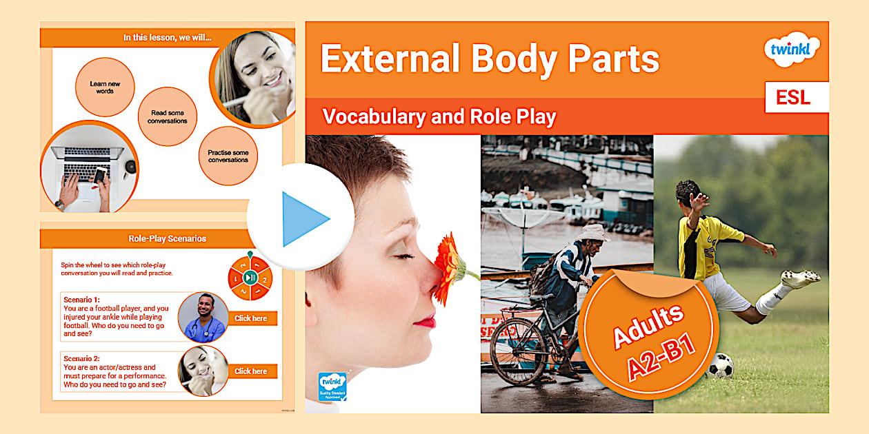 ESL External Body Parts - Vocabulary & Role Play