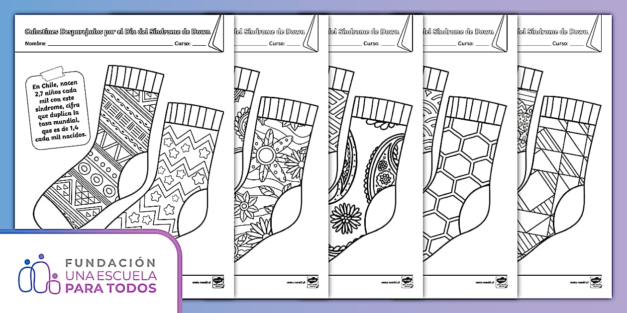 FREE! - Hojas Colorear | Calcetines | Desparejados | Día Síndrome de Down