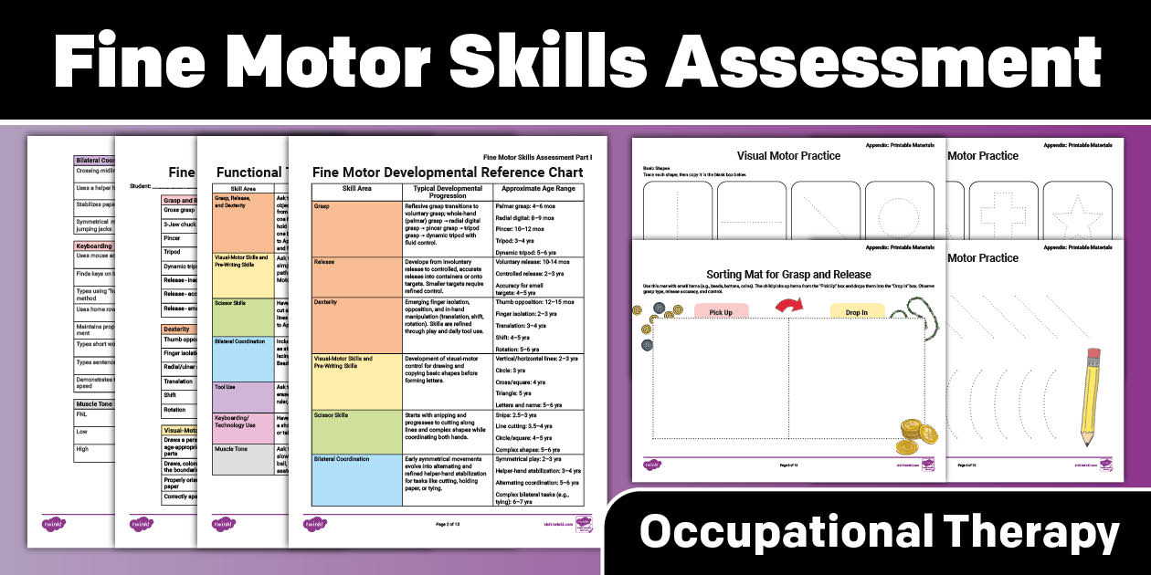 Fine Motor Skills Assessment Occupational Therapy | Twinkl