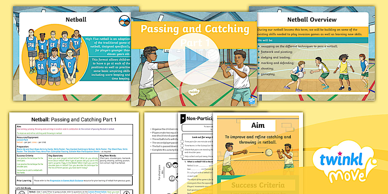Netball Passing and Catching - Year 6 PE - Twinkl Planning